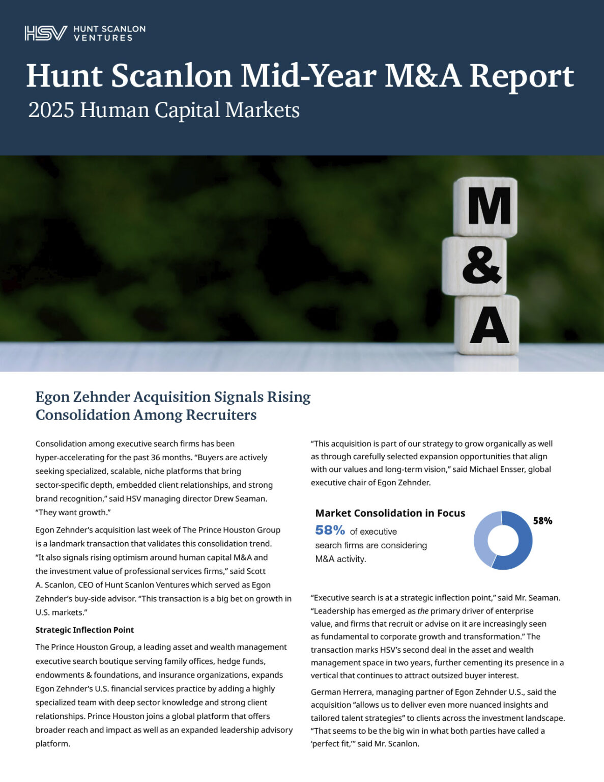 2025 Mid-Year Executive Search M&A Report | Hunt Scanlon Ventures